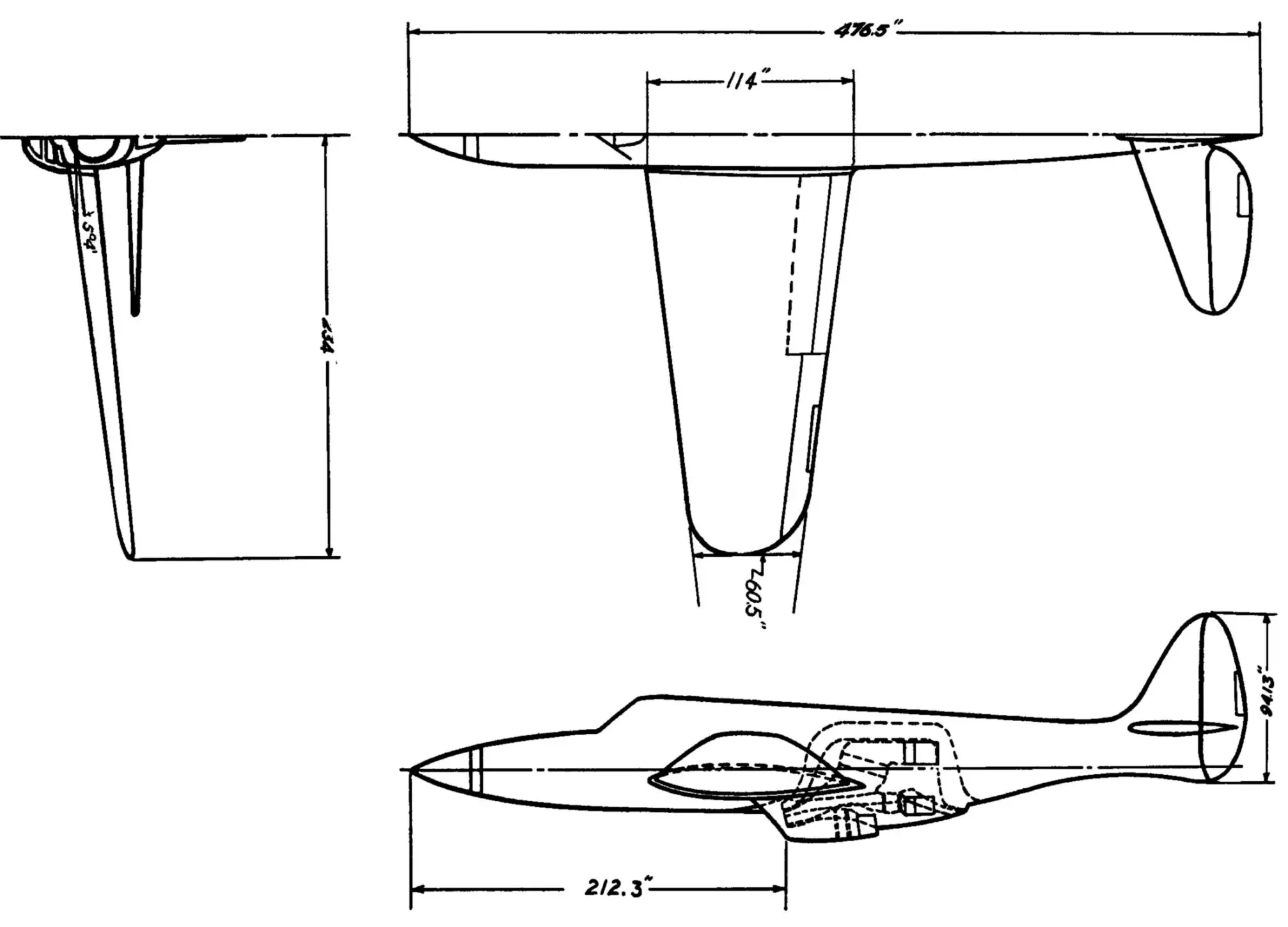 Um den Hochleistungsmotor. Kämpfer XP-69. Vereinigte Staaten von Amerika
