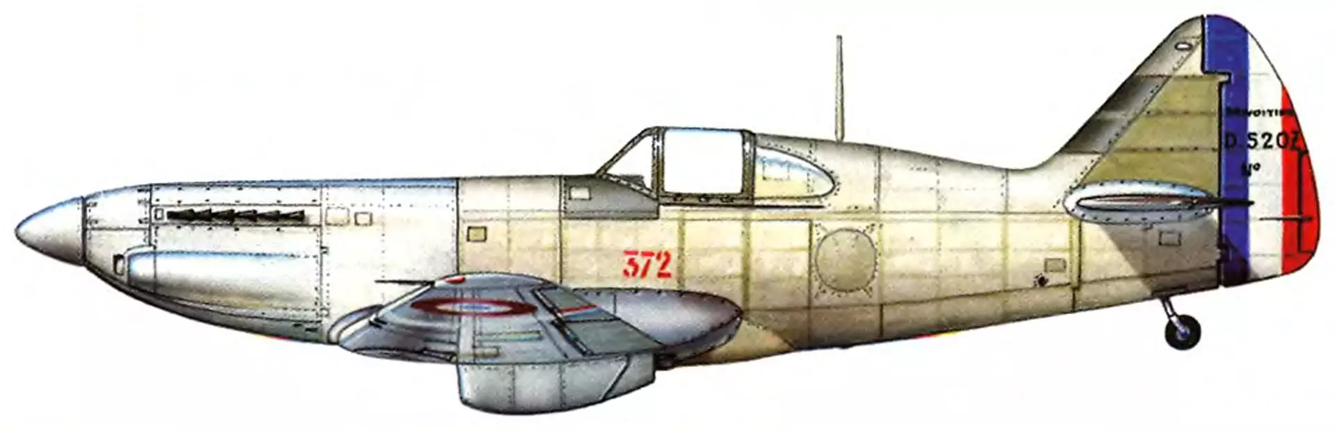 Lutador experiente e dewoitine de aeronaves experimentais (SNCANE) D.520Z (SE.520Z). França