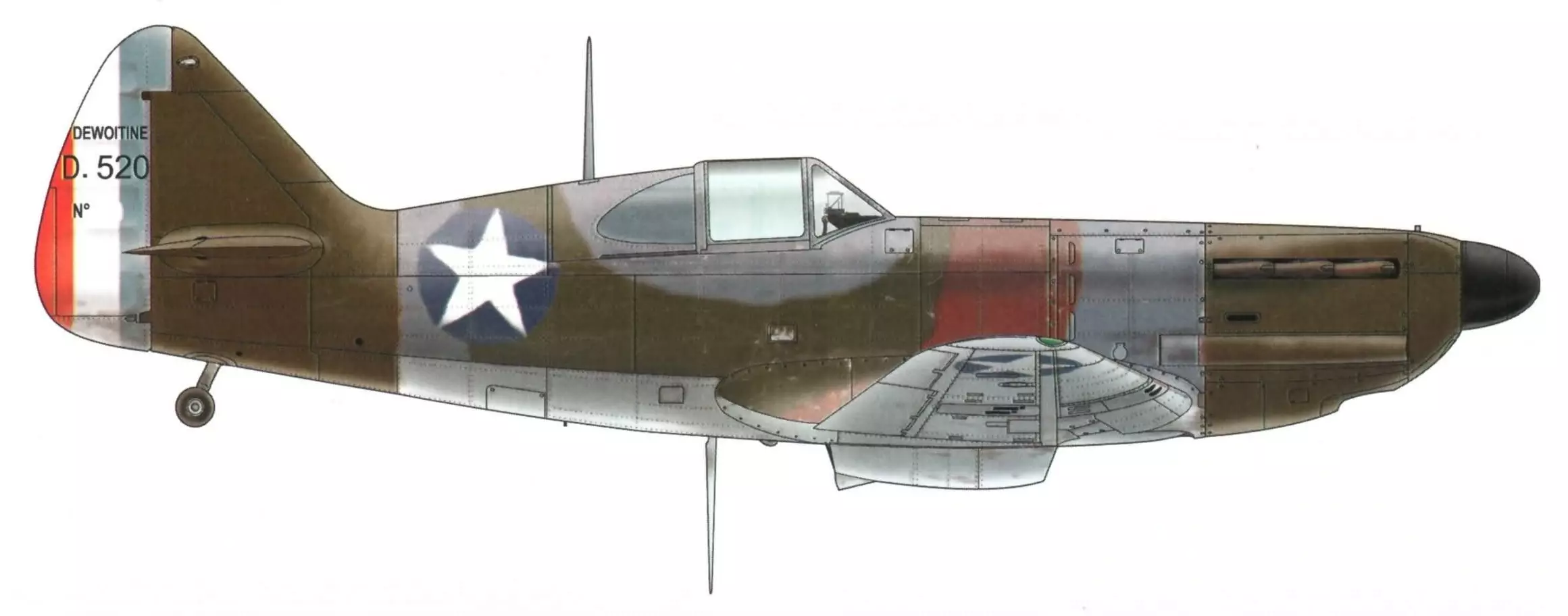 Yageragejwe muri Amerika. Dewoine D.520 Umurwanyi