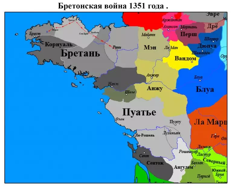 O mundo do falecido Genghis-Khan. Parte 83.1. 1351 ano. França e o extremo oeste da Europa