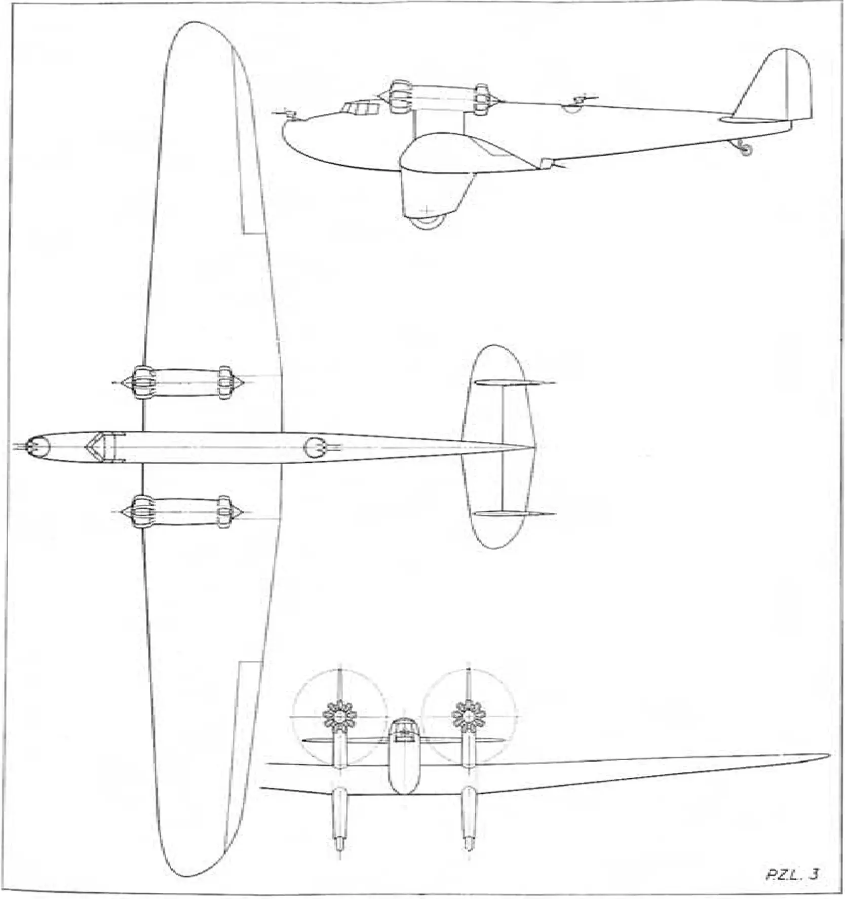 Esquema Bombardeiro PZL-3