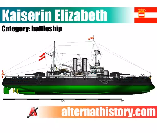 Armada Kakaisaran Jerman ing jagad Tsar Alexei Petrovich. Battleship "Kaiserina Elizabeth"