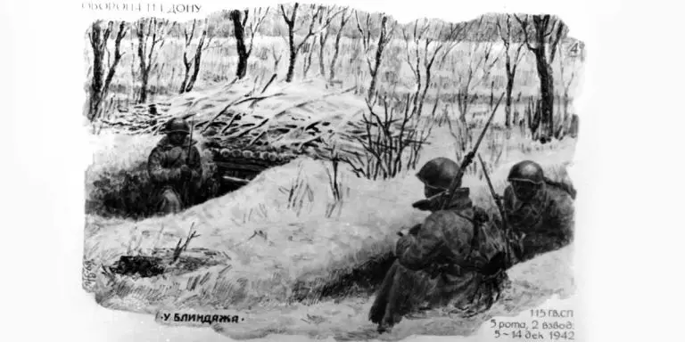 Forsvar på Don. På pannekake. 115th Guards Rifle Regiment, 5. Rota, 2. Platon. 5. desember 1942