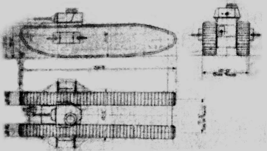 Tog 1 tangi pfungwa yaive yakanaka archic. Pfuti 75-mm yaive iri muhuma, uye kumativi emaviri-punting munzvimbo dzinotsigira. TOLTER Mutengi mukuda kwaive kusiri