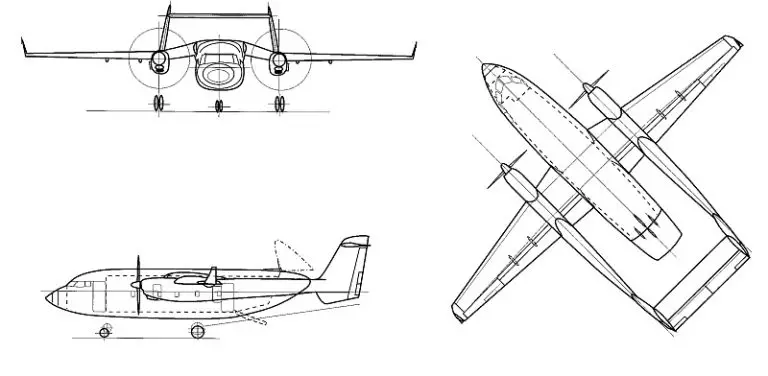 Els no lluitadors són uniformes. Mig-110 Pla de passatgers desconegut KB Mikoyana