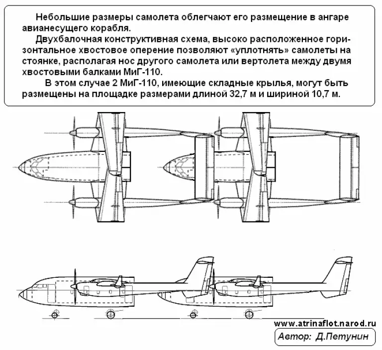 Wasio wapiganaji ni sare. MIG-110 Ndege isiyojulikana ya abiria KB Mikoyana.