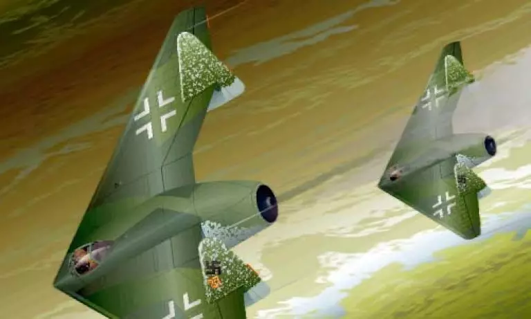 Draf Reaktif Fighter-Flying Wing Arado E 581. Jerman