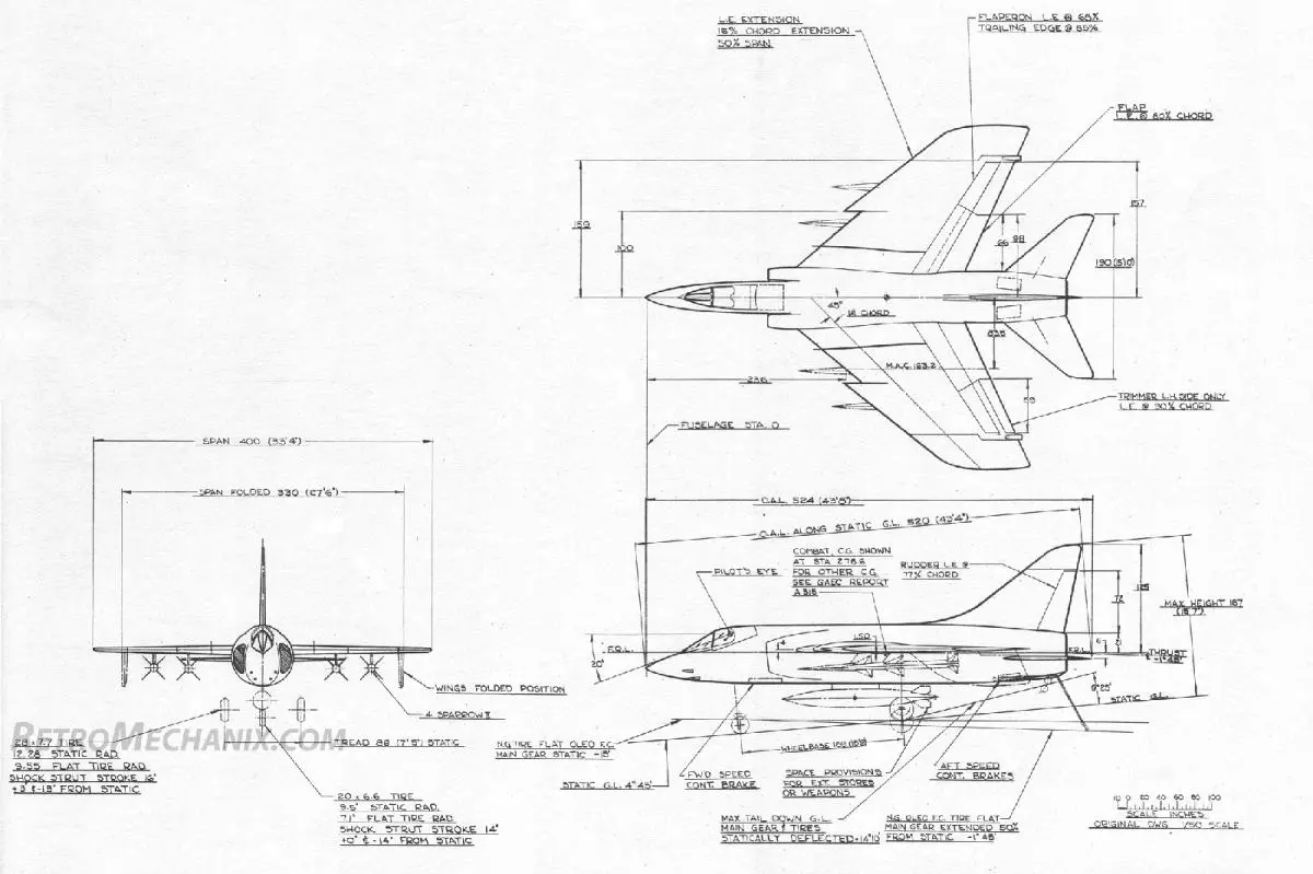 креслення проекту палубного винищувача Grumman Design 97