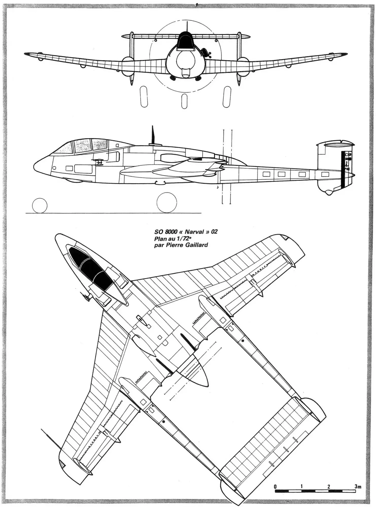 Experimentat Sud-Ouest (Sncaso) So.8000 Aircraft Narval Attack. França