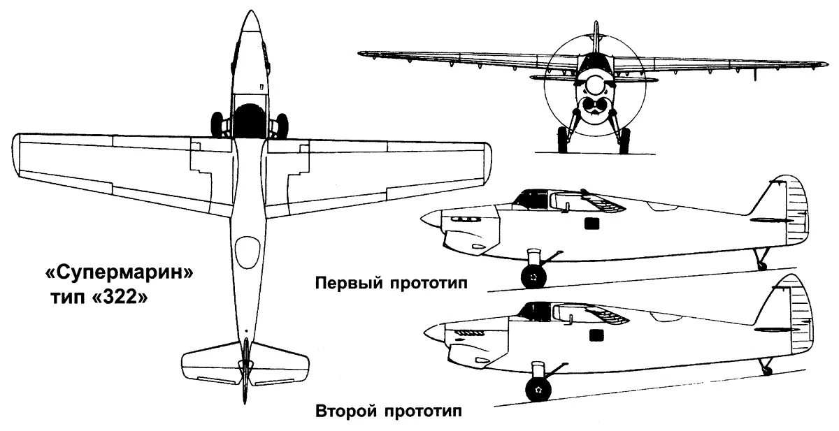 公司的飞机“Supermarar”，带旋转翼。 Supermarine 322和381型