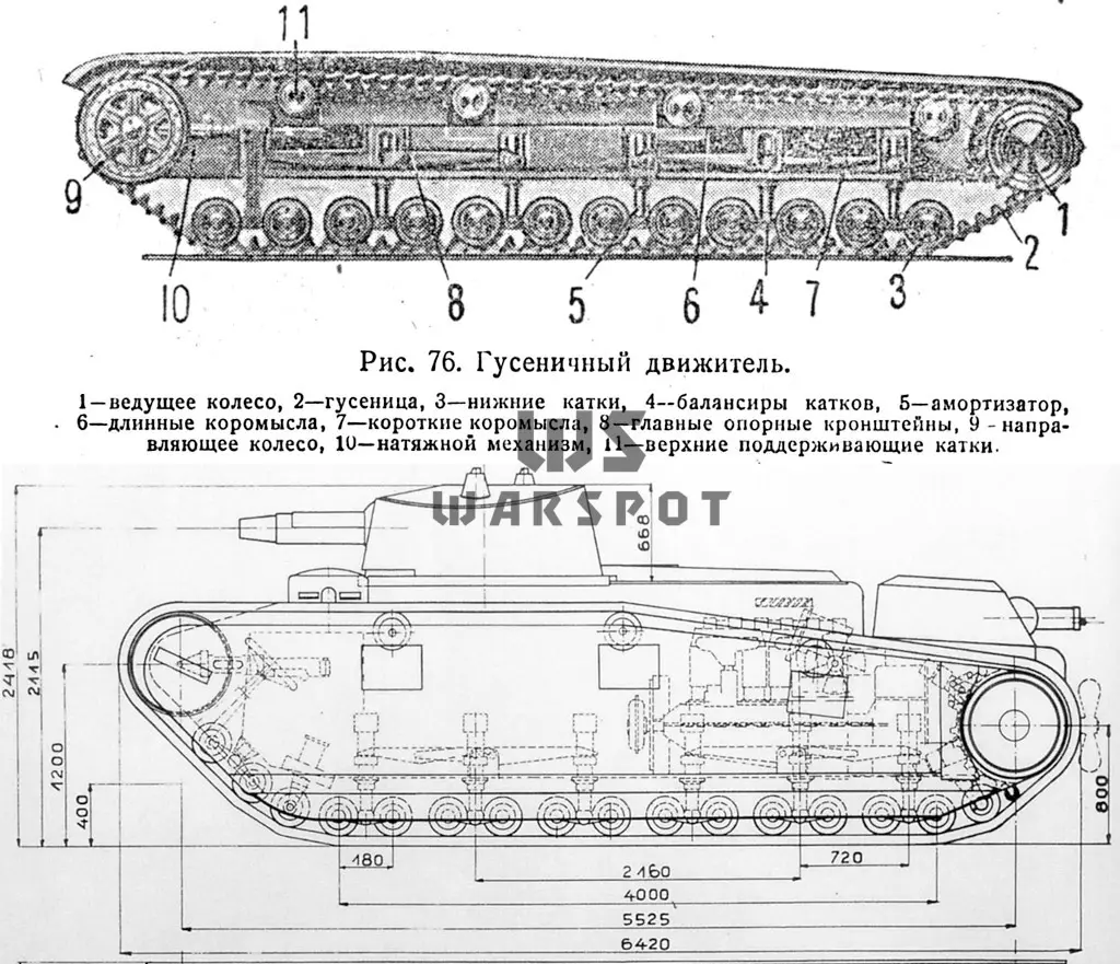 Ordningen av Chassis T-28 og Großtraktor Krupp - Som du kan se, har de mye vanlige