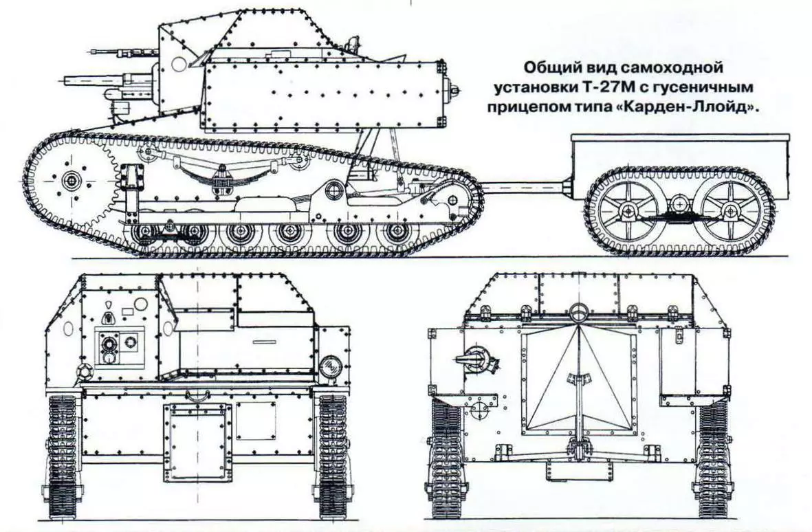 Vähese tuntud valikud T-27. 3. osa iseliikuv-suurtükivägi paigaldamine T-27M