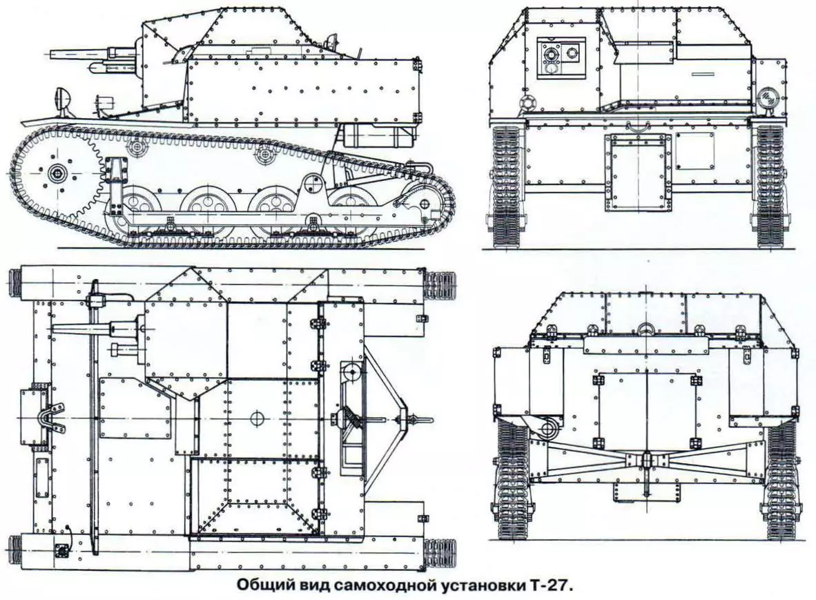 Vähese tuntud valikud T-27. 3. osa iseliikuv-suurtükivägi paigaldamine T-27M