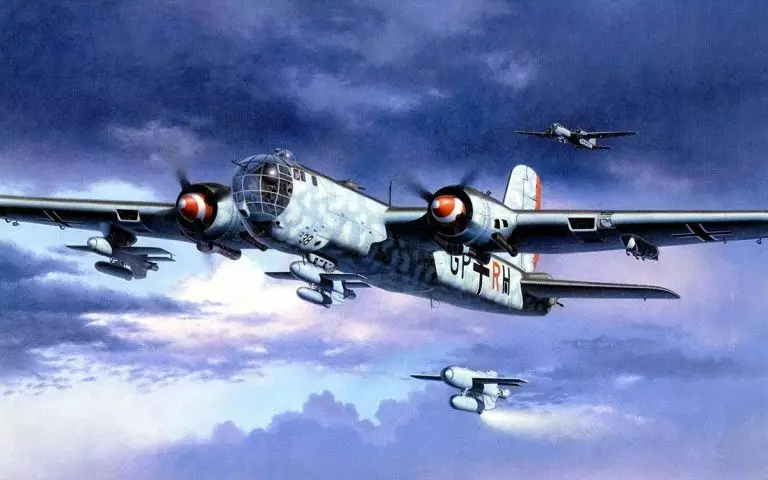Heinkel ta 177 Greif koos Henschel HS 293 hallatavate babidega