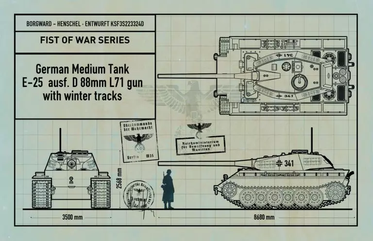 युद्ध के बाद के मध्य टैंक तीसरी रीच ई -25