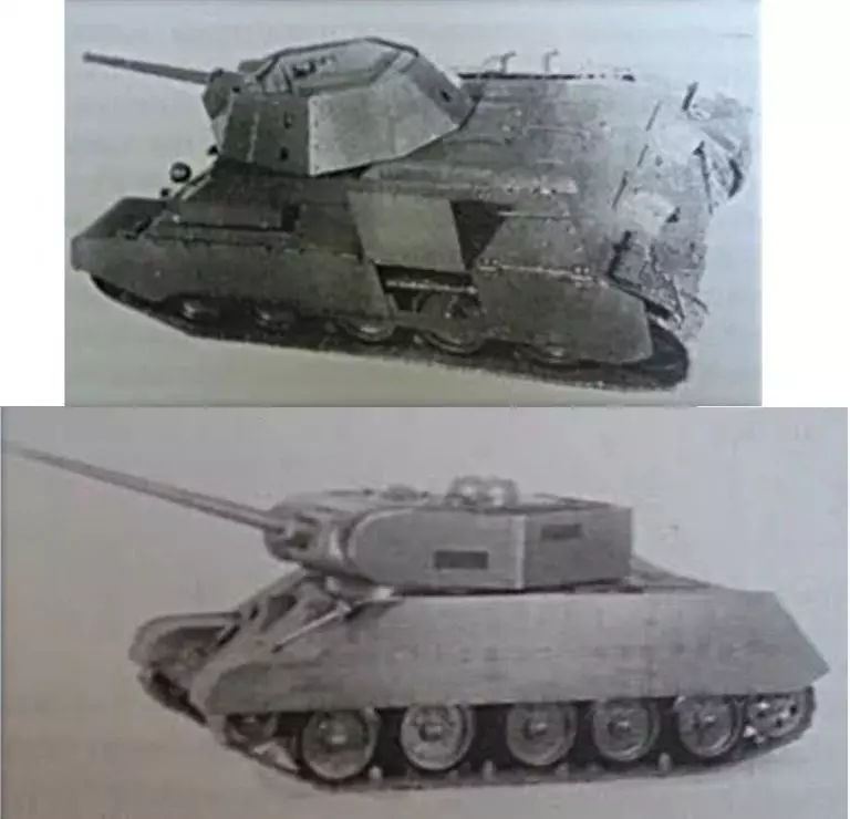 T-34 र T-34-85-85-85-8545 अशर स्क्रीनहरूको साथ। नि मोडेल