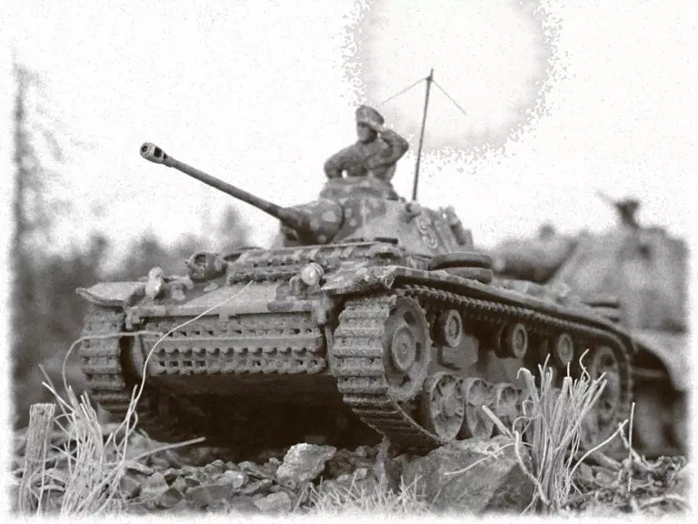 Umar intleacht throm Panzerspähwagen III AUSF. A. An Ghearmáin