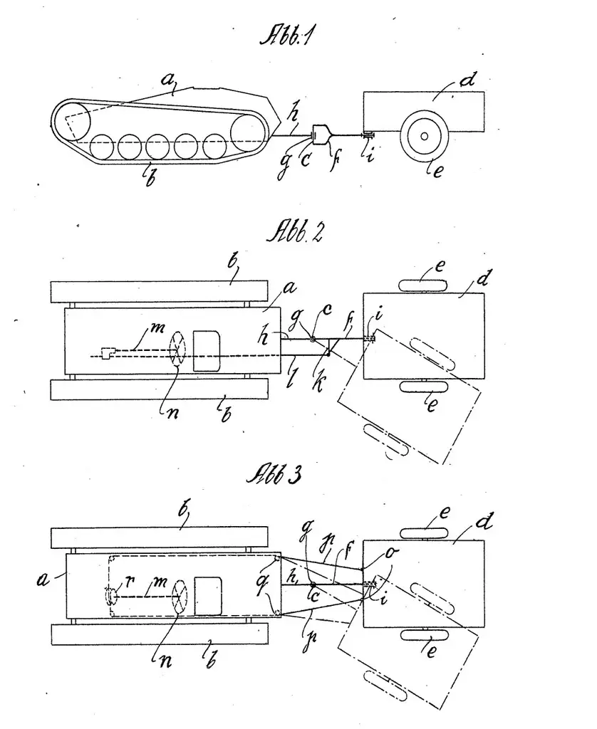 Patent Charles Borgward në një pajisje tupping për rimorkio