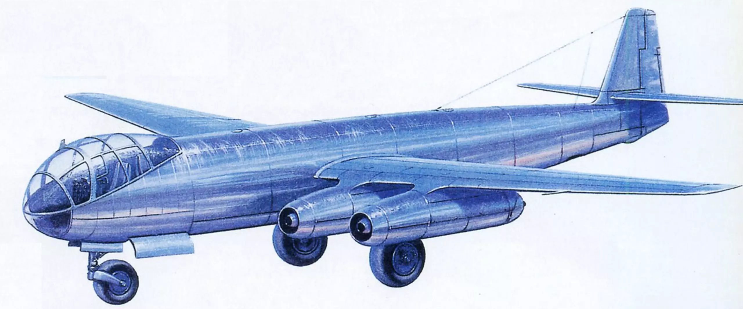 Hy 343 reaktive bommewerprojekt tekening, ûntwikkele basearre op Arado AR 234