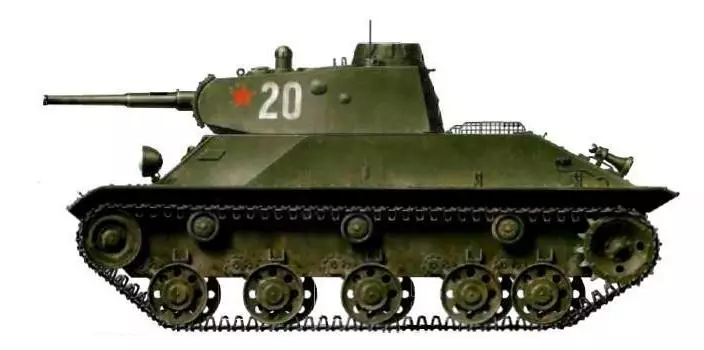 T-50-tanko kaj maŝinoj ĉe ĝia bazo kun alternativa versio de Diesel B-4. Parto 1