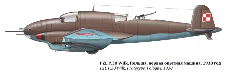 Erfarne multi-purpose kampfly PZL P-38 Wilk. Polen