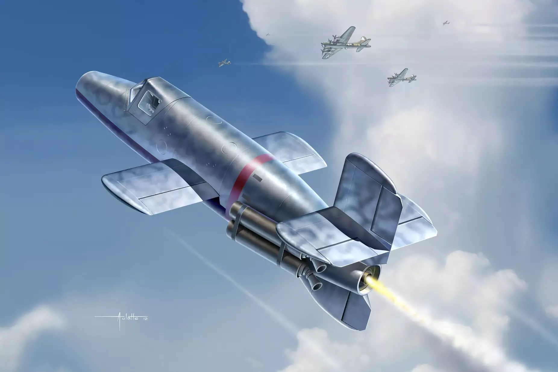 Raketopla-Interceptor bay Ba 349 (Natter) Trong bài thuyết trình của Nghệ sĩ Vincelet Alette Donhollway.com