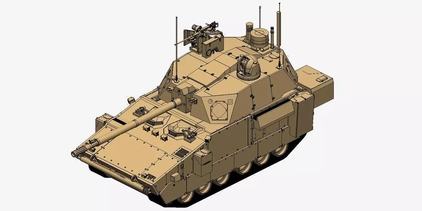 Die elektromagnetische Rüstung wird auf dem im Rahmen des FCS-Programms erstellten leichten Tanks testen. Es wurden auch andere Arten von aktivem Schutz verwendet.