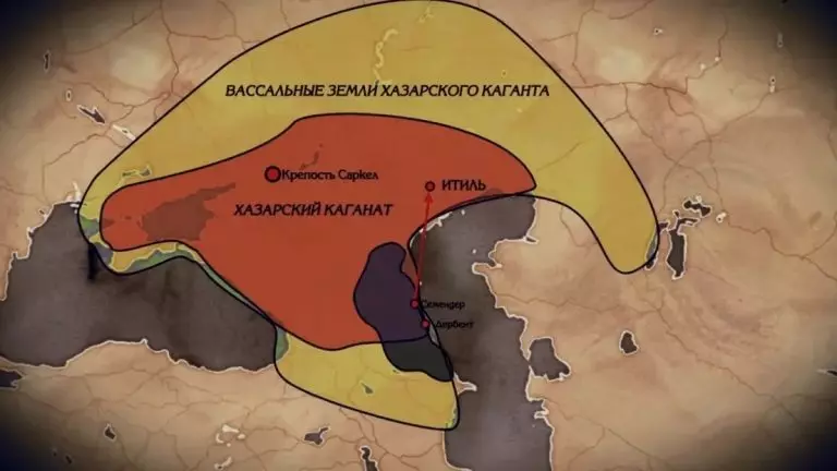 Khazar Kaganat, fil-konfini massimi skond l-istoriċi moderni. Titjira mill-Għarab, it-telf tas-semender kapitali l-antik, il-pedament tal-ITIL il-ġdid