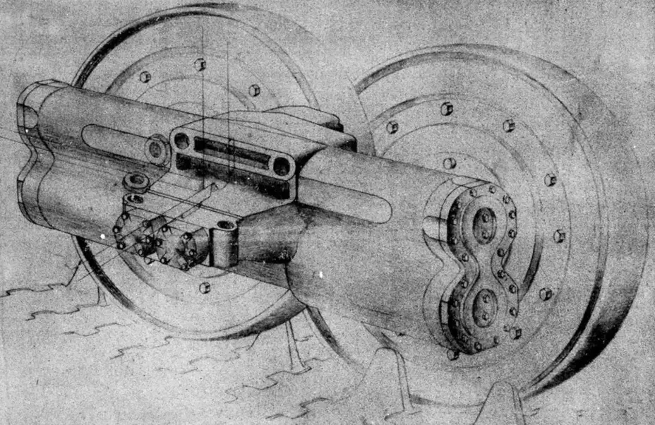 ሁለት ነጠላ ድጋፍ Rollers ጋር Adlerwerke የከባድ መኪና Drawing