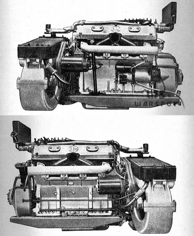 Motor SPA 15T, unha das principais innovacións Carro Armato M 14-41. Non apareceu de inmediato, os primeiros tanques deste tipo tiñan un motor máis vello