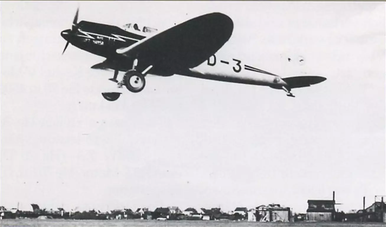 Nem 70 a leszállás közben. A második prototípusból a 70-es légijármű-típusú repülőgépek elkezdtek szárnyasokkal felszerelni