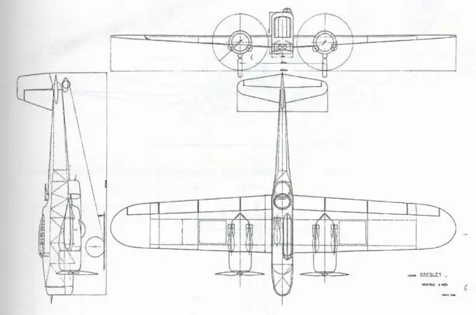 Trys projekcijos Breguet 460 (1935 m. Sausio mėn.). (Ricco kolekcija)