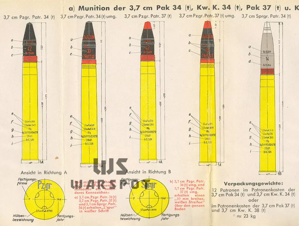 మందుగుండు సామగ్రి 37 mm czechoslovak ఫిరంగులను. పోలిష్ ప్రచారం తర్వాత pz.kpfw.35 (t) లో frantive-fuza ammunition కనిపించింది గమనించాలి