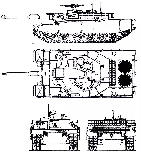 Rezervorul k1a1. HK2 este un rezervor K1A1, care este o versiune modernizată a rezervorului principal K1.