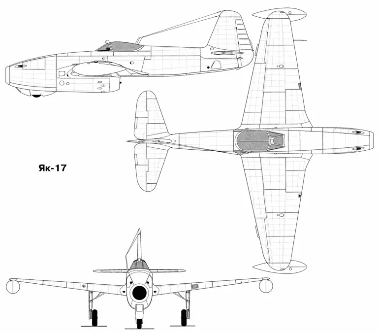 Lo schema generale dell'aeromobile Yak-17.