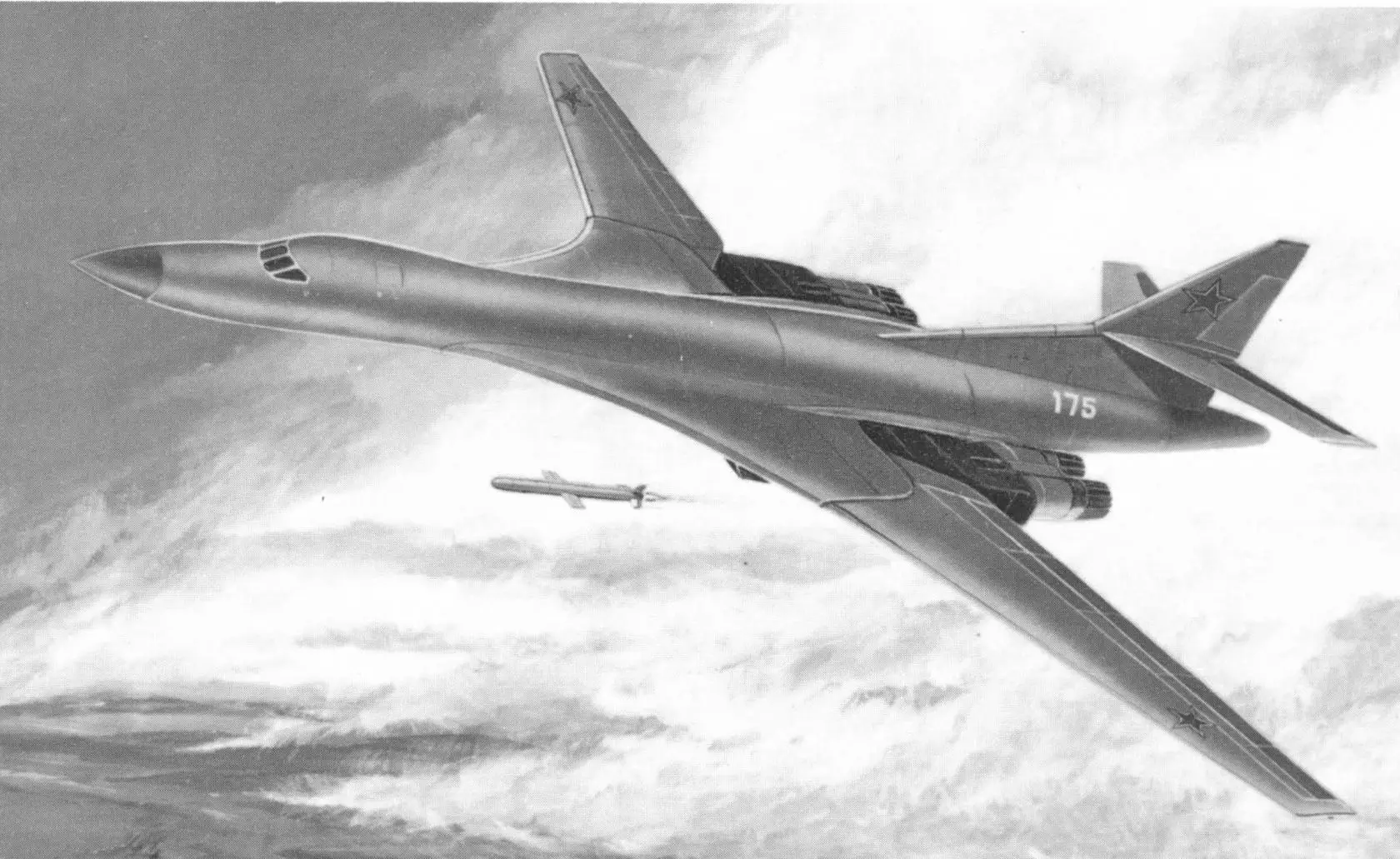 Tipo posible de TU-160 a través dos ollos militares estranxeiros a principios dos anos 80. Como din, senten a diferenza ...