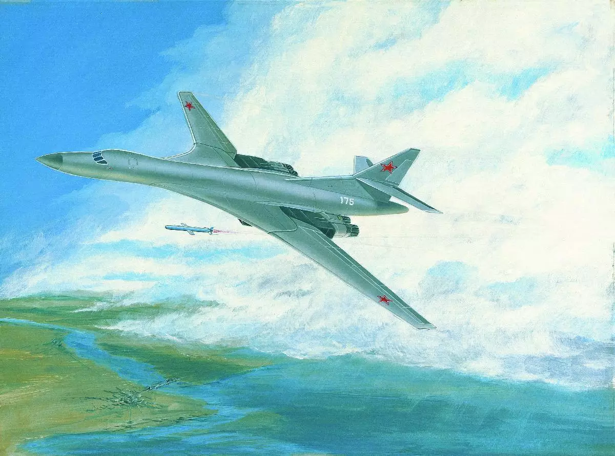 Inararibonye mu ndege zo mu Busonga zinyuze mu burengerazuba. Kure ya Bomber Tupolev tu-? Blackjack (tu-160)