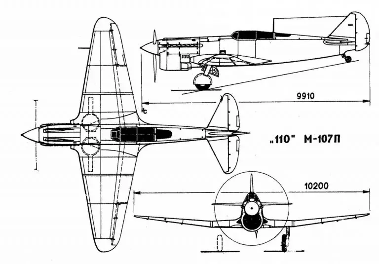 Schéma de combat et-110 avec moteur M-107P.