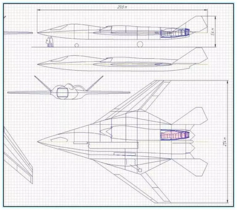 Projek van belowende middelbombard JH-X (H-18). Sjina