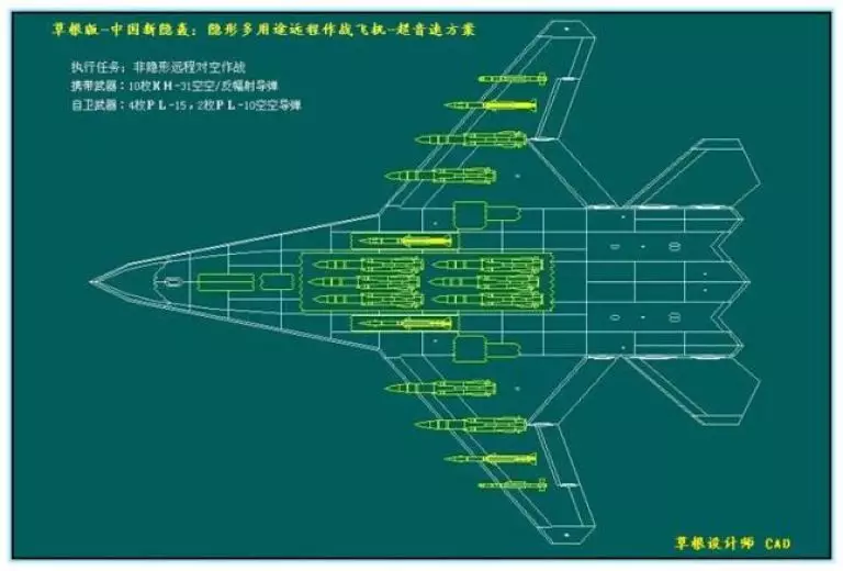 Projek van belowende middelbombard JH-X (H-18). Sjina