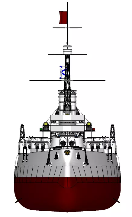 Witte olifant op een zwart gebied. AI Battleship type