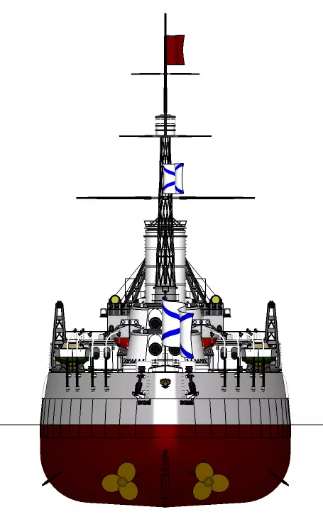 Witte olifant op een zwart gebied. AI Battleship type