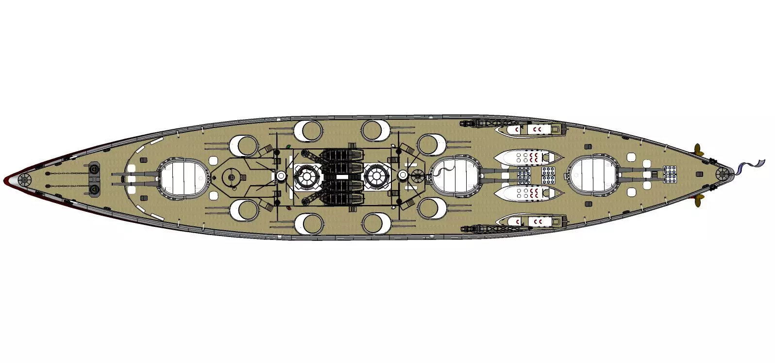 Witte olifant op een zwart gebied. AI Battleship type