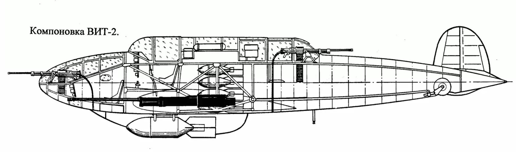 Til sammenligning: Layout tegning av WIT-2-flyet. Corner Sky.