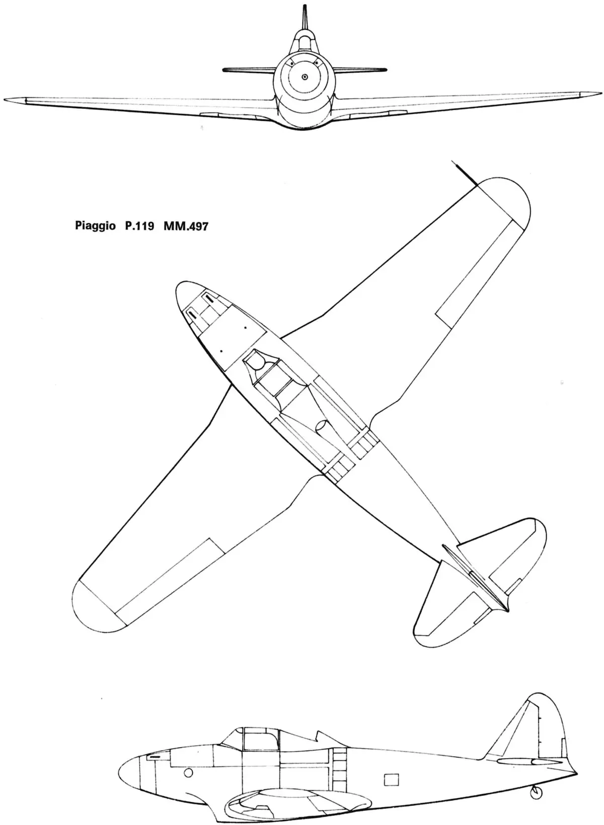 Schéma experimentálneho bojovníka P.119