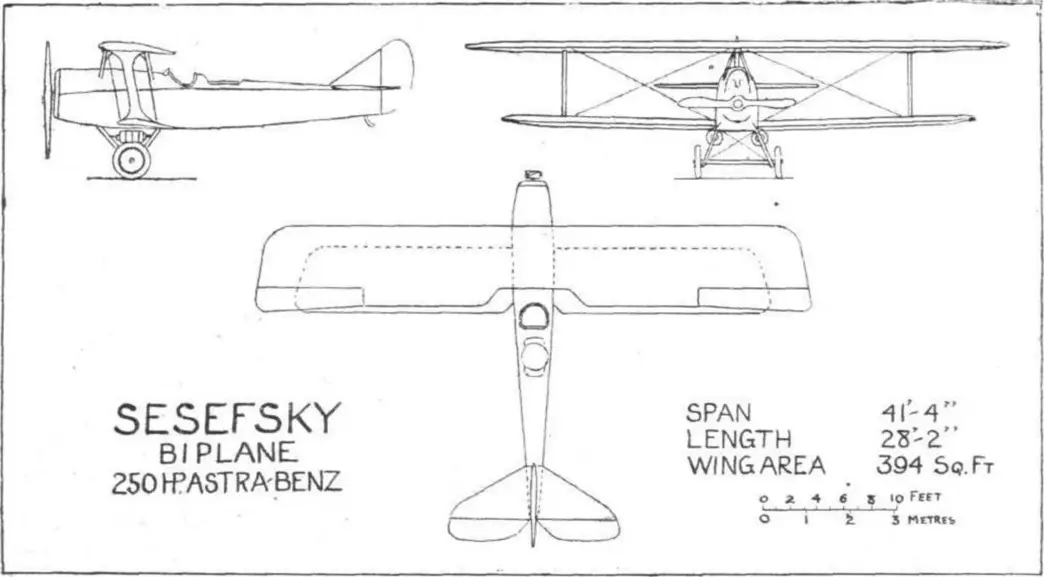 Biplane SEFSKI: ການແຕ້ມຮູບລະດັບທົ່ວໄປ