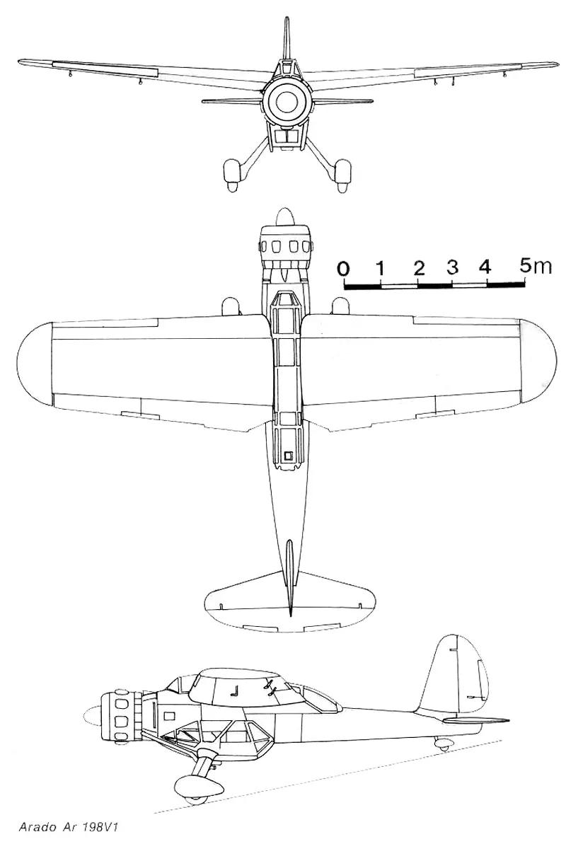 Diagram of Prototîpa yekem a AR 198 V1