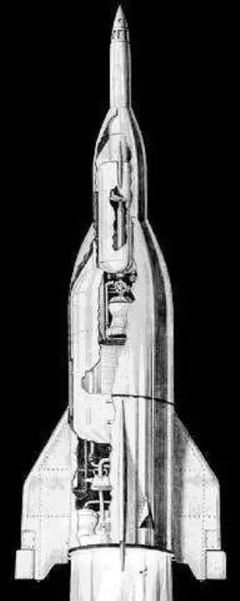 Kolmivaiheisen raketin A-9 / A-10 / A-11, valmistaja Werner tausta ruskea amerikkalaisille asiantuntijoille vuonna 1946. Astronautitix.com.