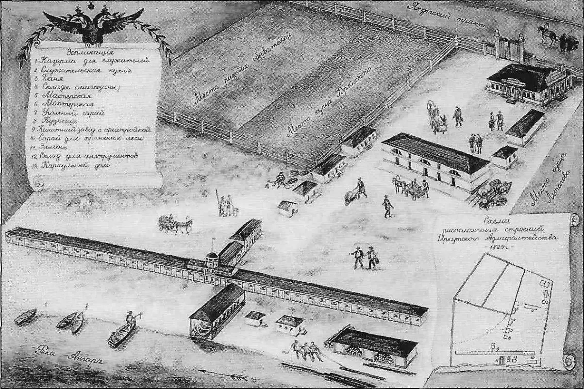 Иркутскдин схемасы 1829-жылы Адмиралти