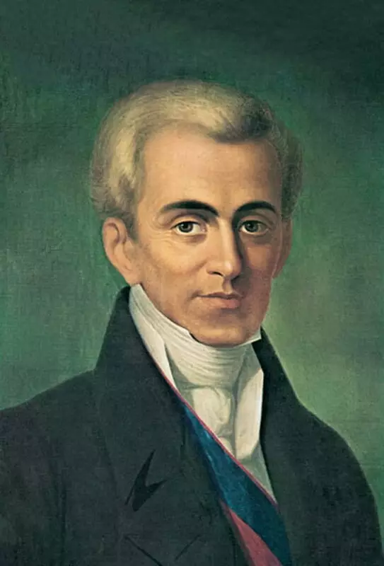 Count Juan Capodistria, Minister sa Foreign Affairs sa Russian nga Imperyo sa 1816-1822, ug sa 1827-1831 - Presidente ug Prime Minister sa Gresya. Commons.Wikimedia.org.